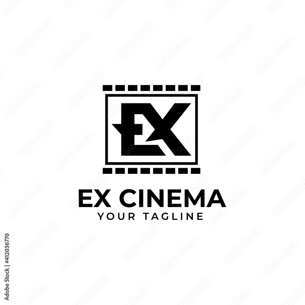 Vector Template of Cinema Logo with EX, Modern Concept Stock Vector ...