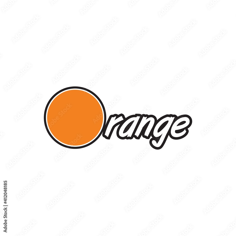 Symbolic logo image of orange. A blend of typography and citrus symbols ...