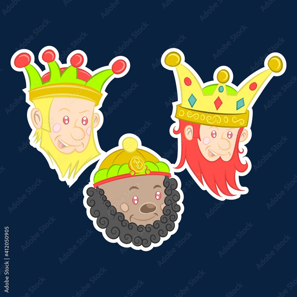 Vector illustration cards template set Cute cartoon character of three ...