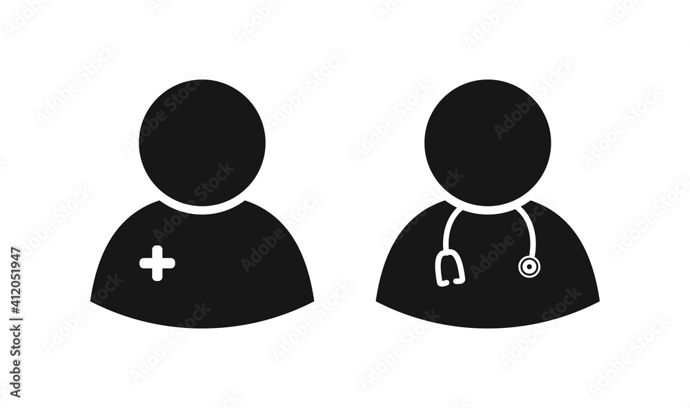 medical icon, user symbol isolated on white background, doctor ...