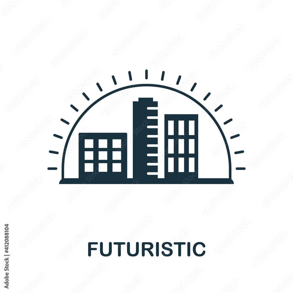 Futuristic icon. Simple element from technology collection. Filled ...