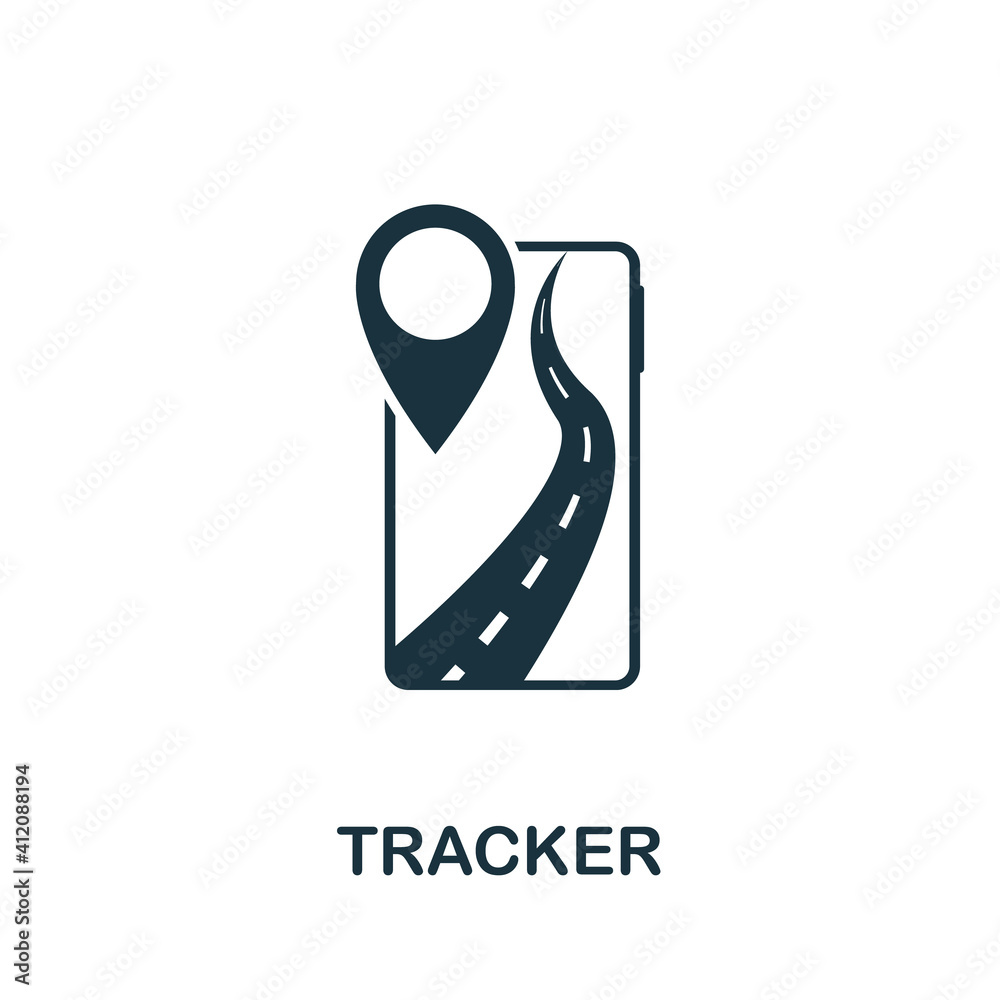 Tracker icon. Simple element from technology collection. Filled ...
