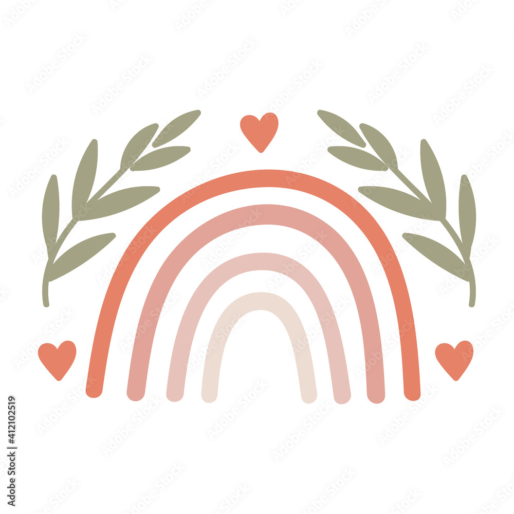 Boho rainbow template design. Vector illustration. Stock Vector | Adobe ...