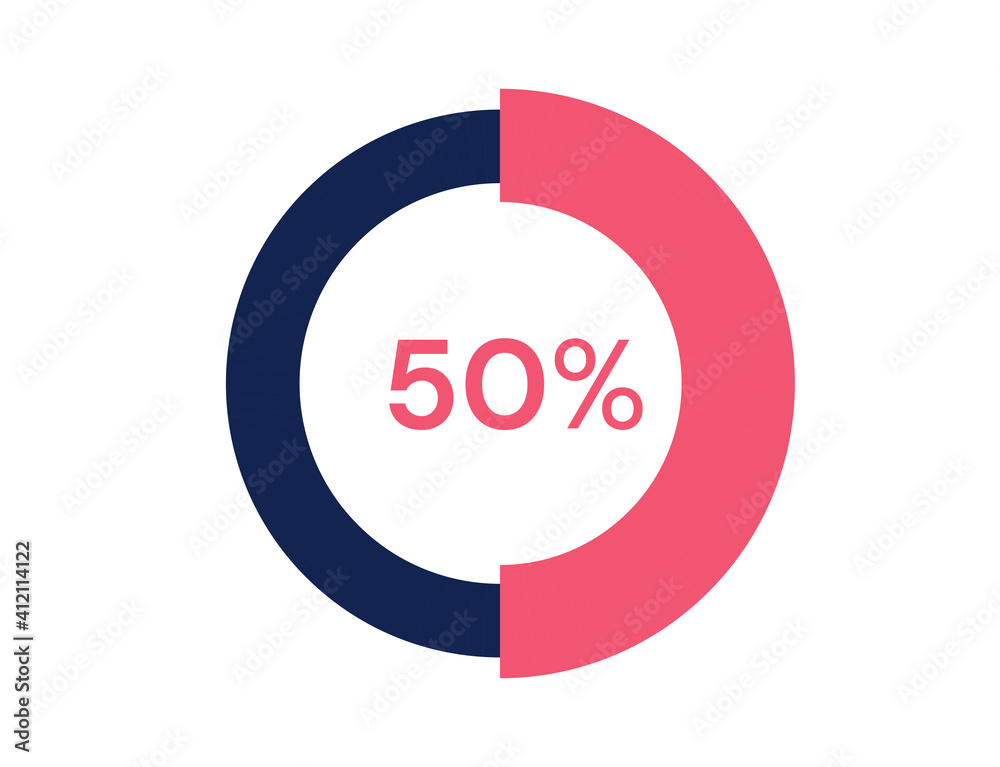 50% circle diagrams Infographics vector, 50 Percentage ready to use for ...