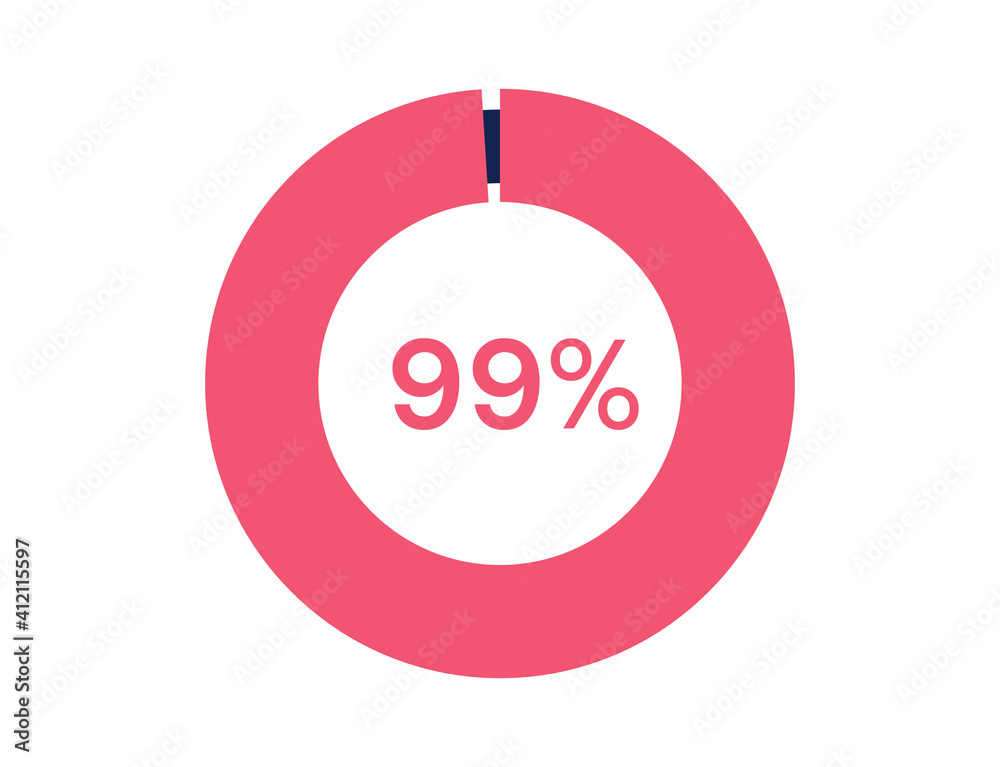 99% circle diagrams Infographics vector, 99 Percentage ready to use for ...