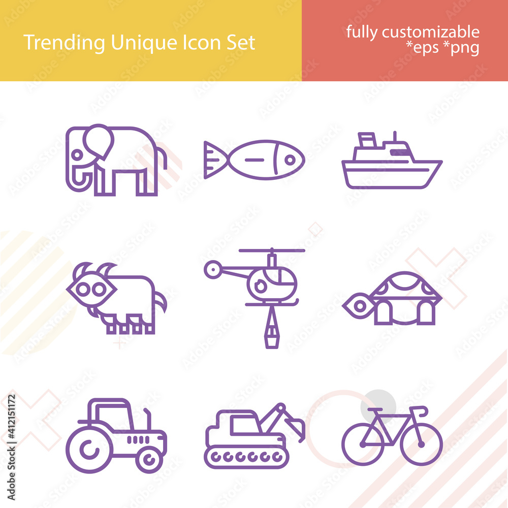 Simple set of confronting related lineal icons. Stock Vector | Adobe Stock