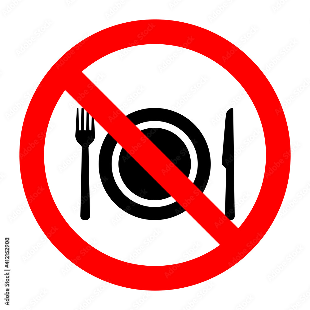 No eating allowed sign. Red prohibition no food sign. Stock Vector ...