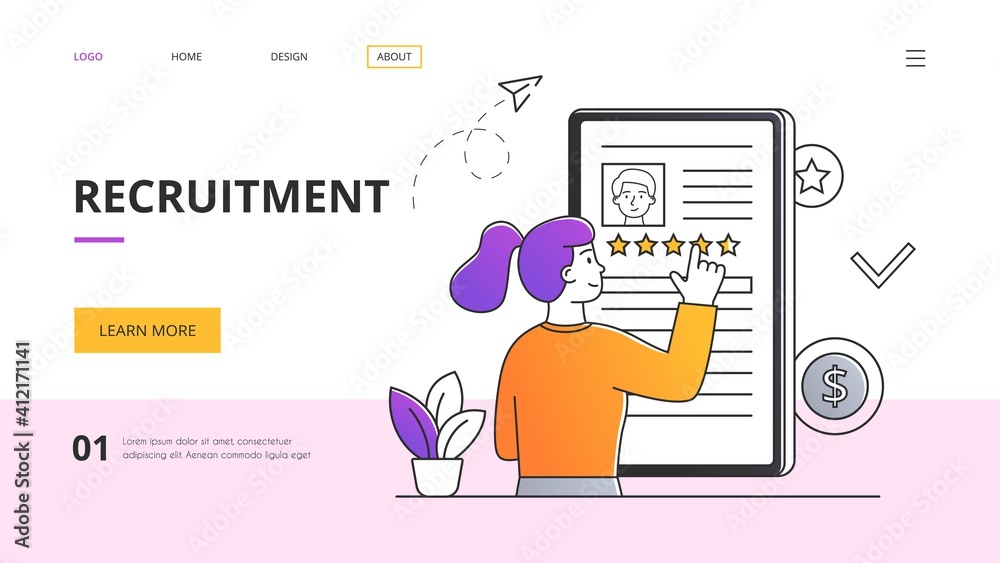 Recruitment of staff abstract concept with female manager evaluating ...