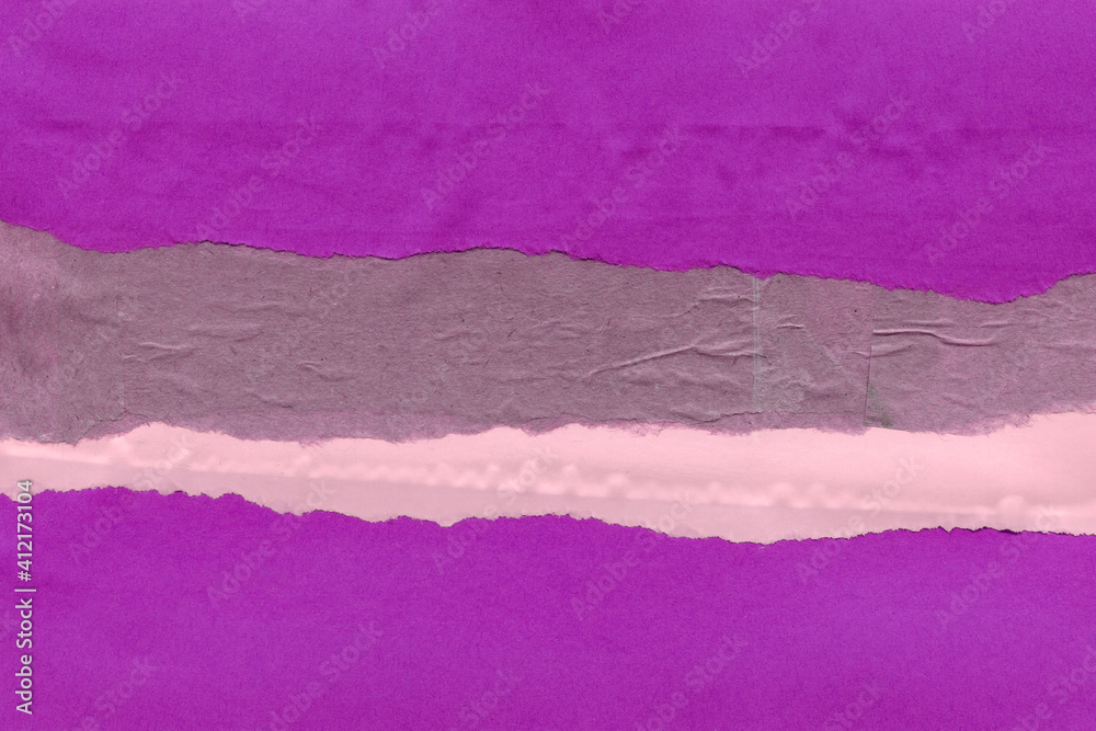 Colorful torn paper collage close-up. Texture made from various paper ...
