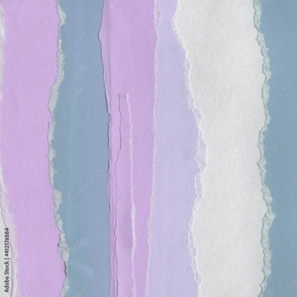 Colorful torn paper collage close-up. Texture made from various paper ...