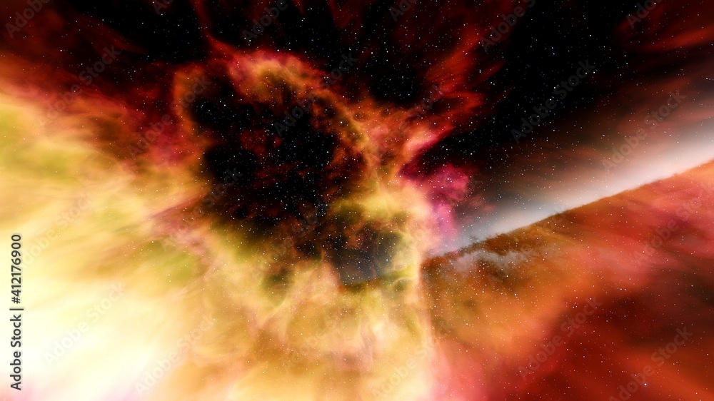 Nebula in space, space HDRI, epic space background 3d render Stock ...
