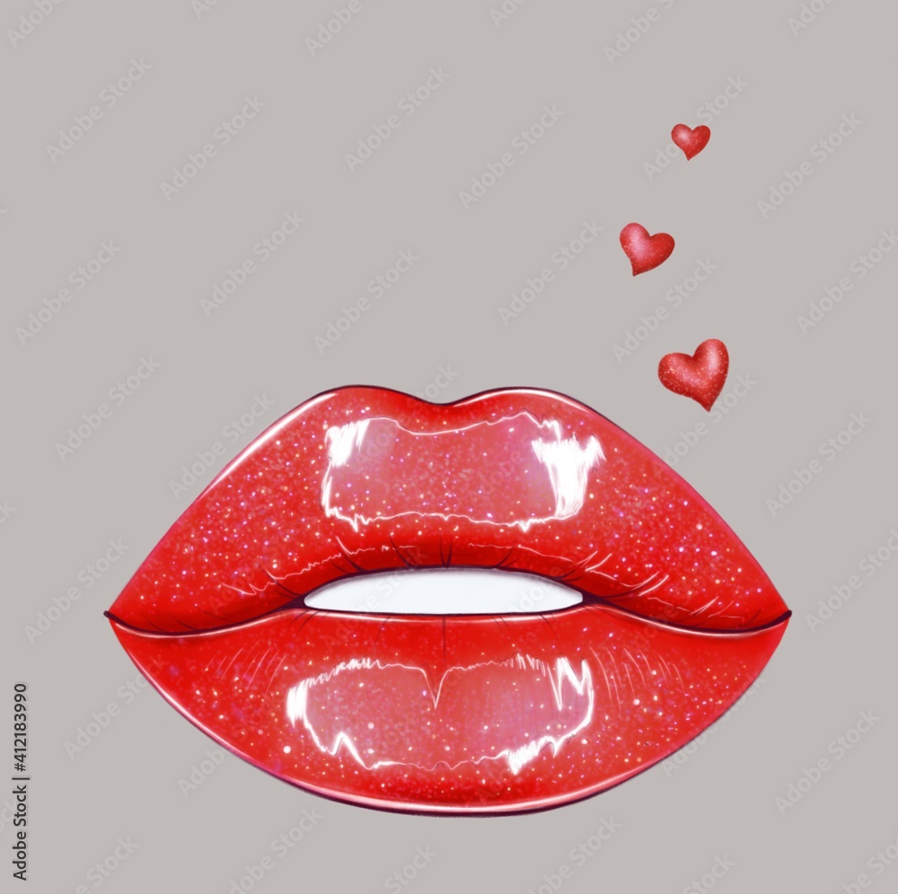 Red Lips Kiss Wallpaper
