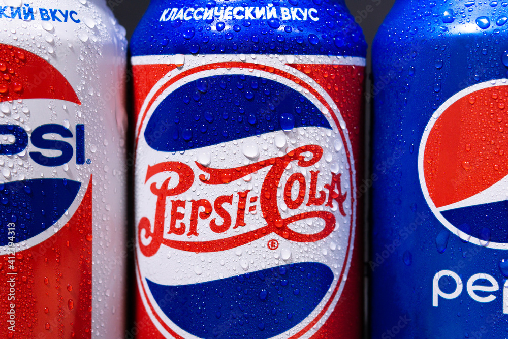 Foto de Tyumen, Russia-November 01, 2020: Pepsi cola logo close up, a ...