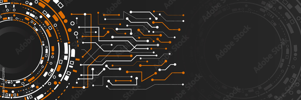Digital poster templates. Technology or science design. Vector banner ...
