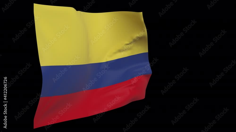 Colombia waving flag seamless loop animation. 4k Alpha Channel ...