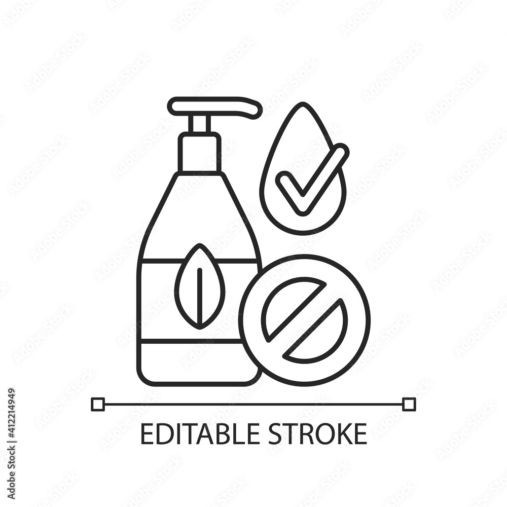 Silicone free linear icon. Creation of cosmetics without harmful ...