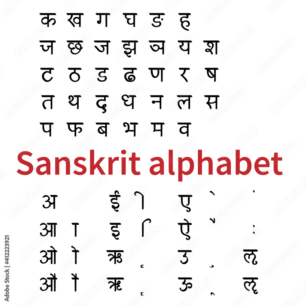 Stockvector Devanagari Alphabet Handwritten Characters For Sanskrit Stockvector Devanagari Alphabet Handwritten Characters For Sanskrit