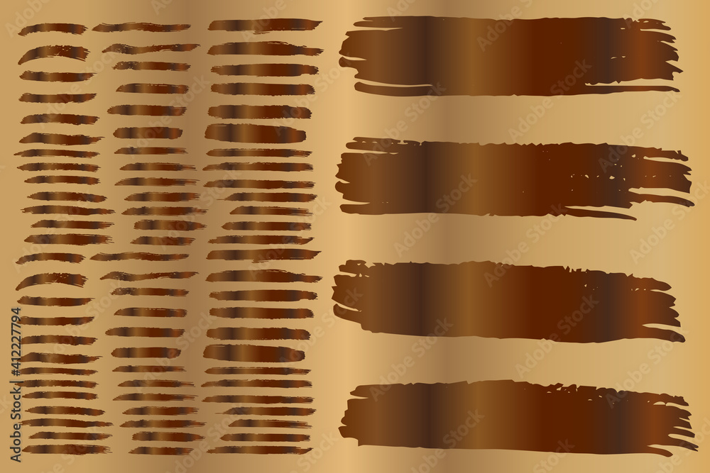 Collection of hand drawn brown stripes grunge brushes. Vector Grunge ...
