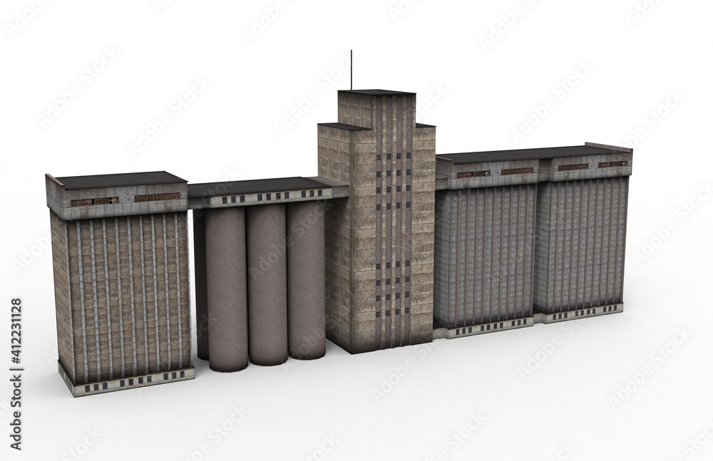 Old elevator render on a white background. 3D rendering Stock ...