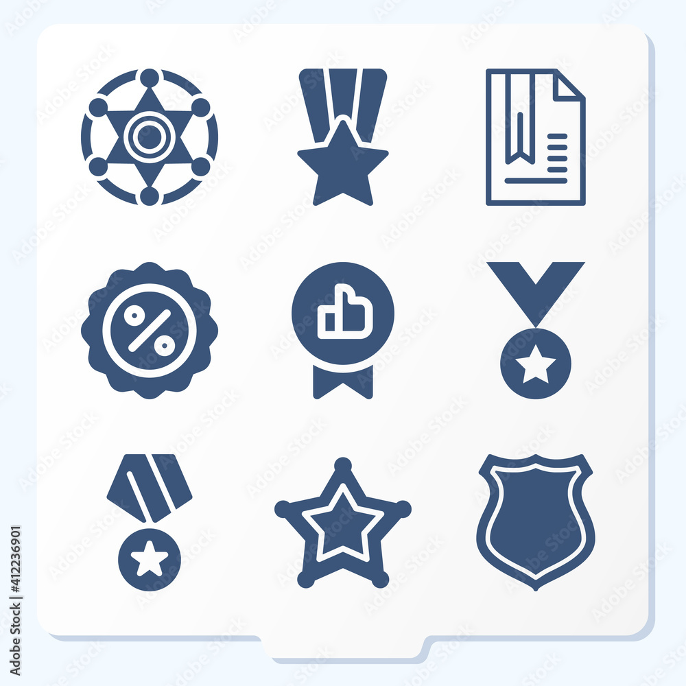 Simple set of 9 icons related to distinguished service Stock Vector ...