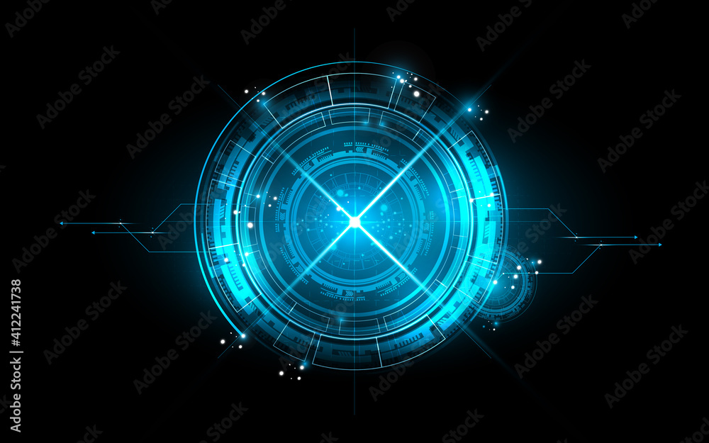 Technology blue background abstract art design for network circuit ...