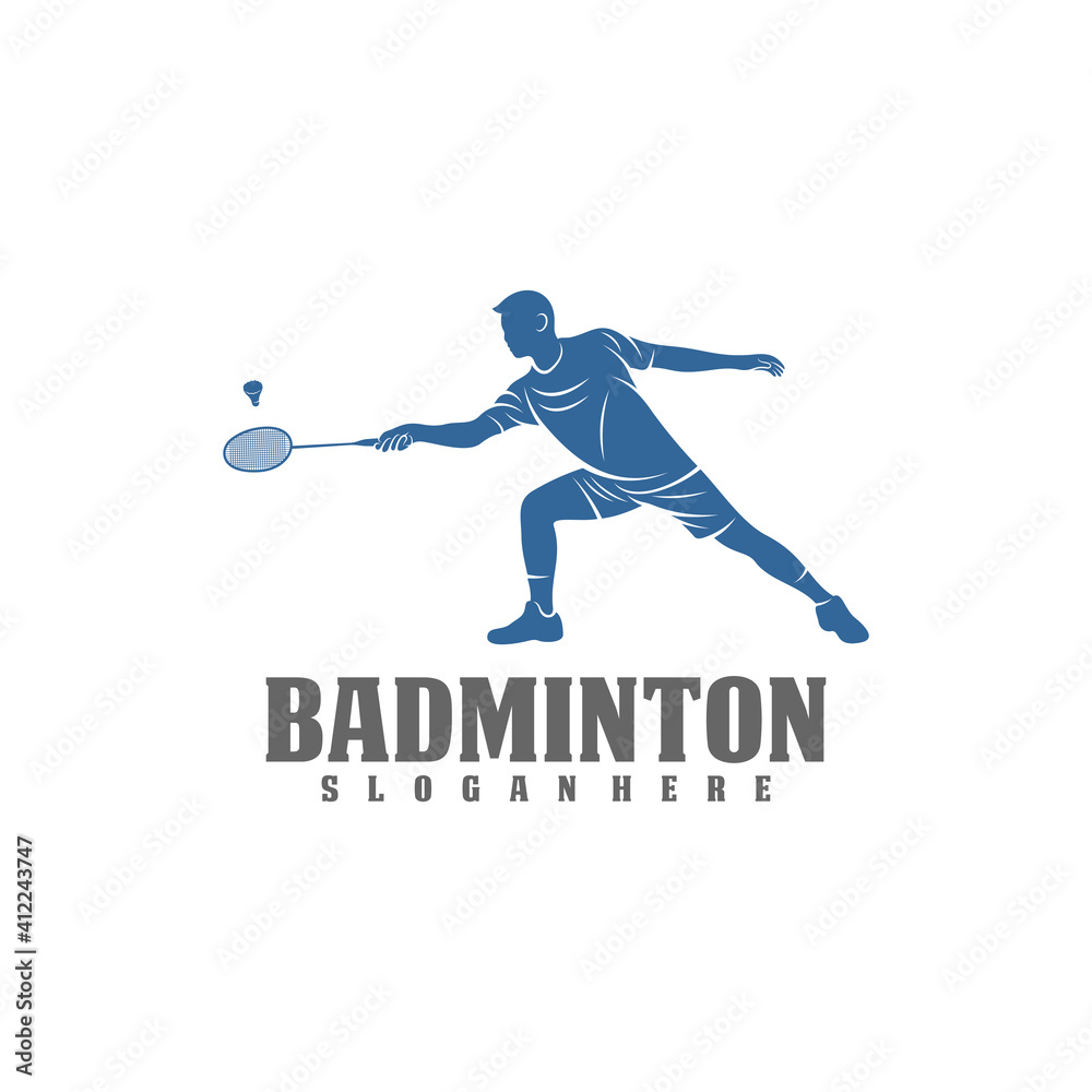 Modern Passionate Badminton Player In Action Logo, Creative Badminton ...