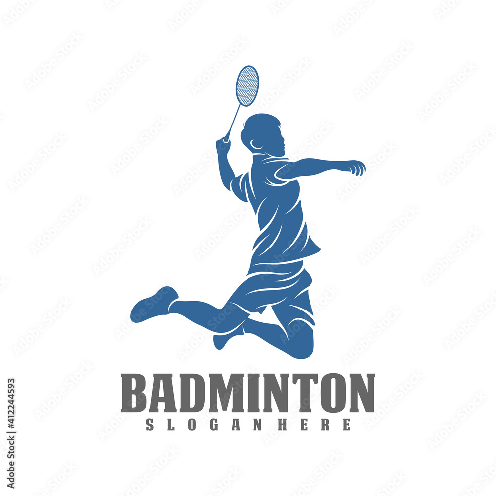 Modern Passionate Badminton Player In Action Logo, Creative Badminton ...