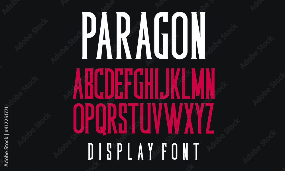 Paragon Display Font Stock Vector | Adobe Stock