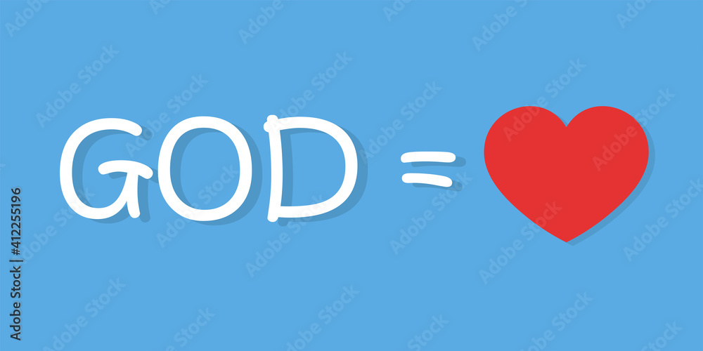 God is Love. Religious poster. Christian phrase. Vector Illustration ...