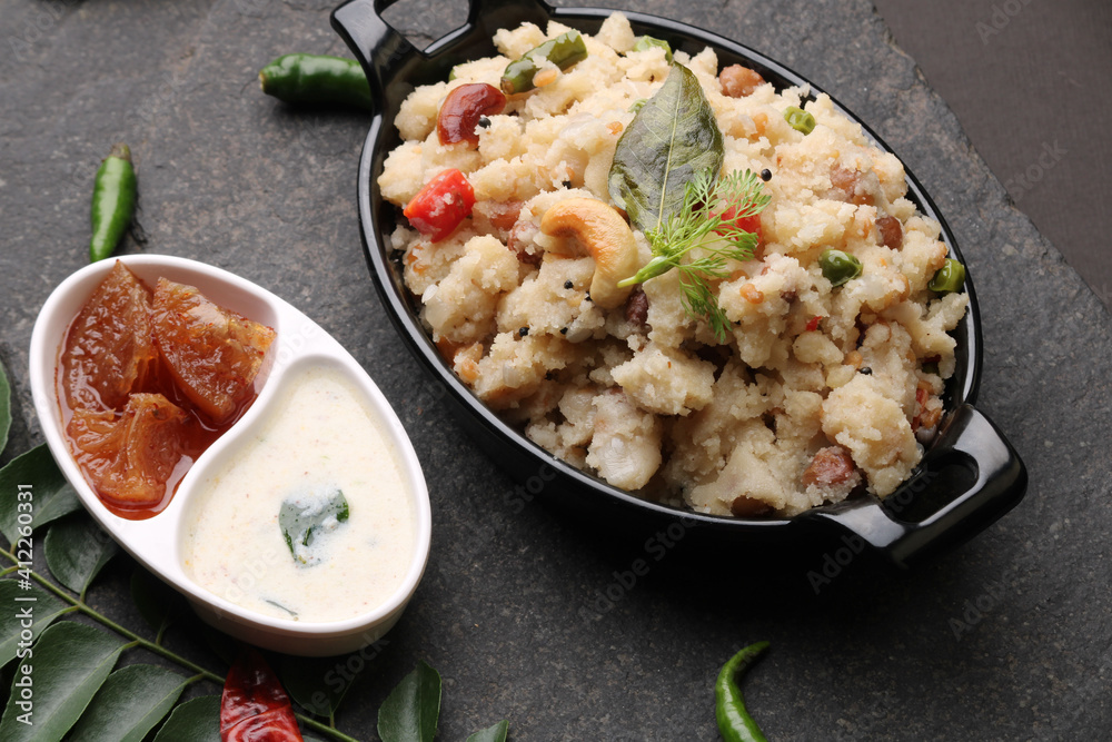 Fotka „Rice upma, a south Indian vegetarian breakfast made from ...