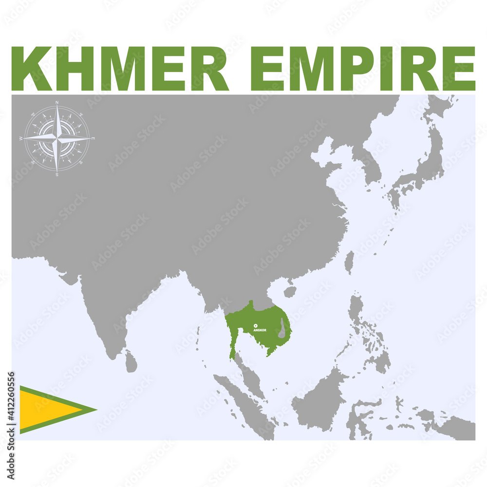 vector map of the Khmer Empire for your project Stock Vector | Adobe Stock