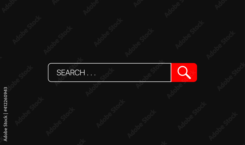 Vecteur Stock Youtube Search bar vector element with icon on black ...