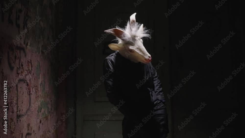 Monster in a haunted house. Horror movie scene. Scary, mysterious man ...