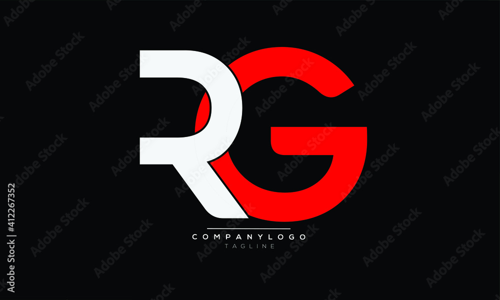 RG icon monogram letter text alphabet logo design Stock Vector | Adobe ...