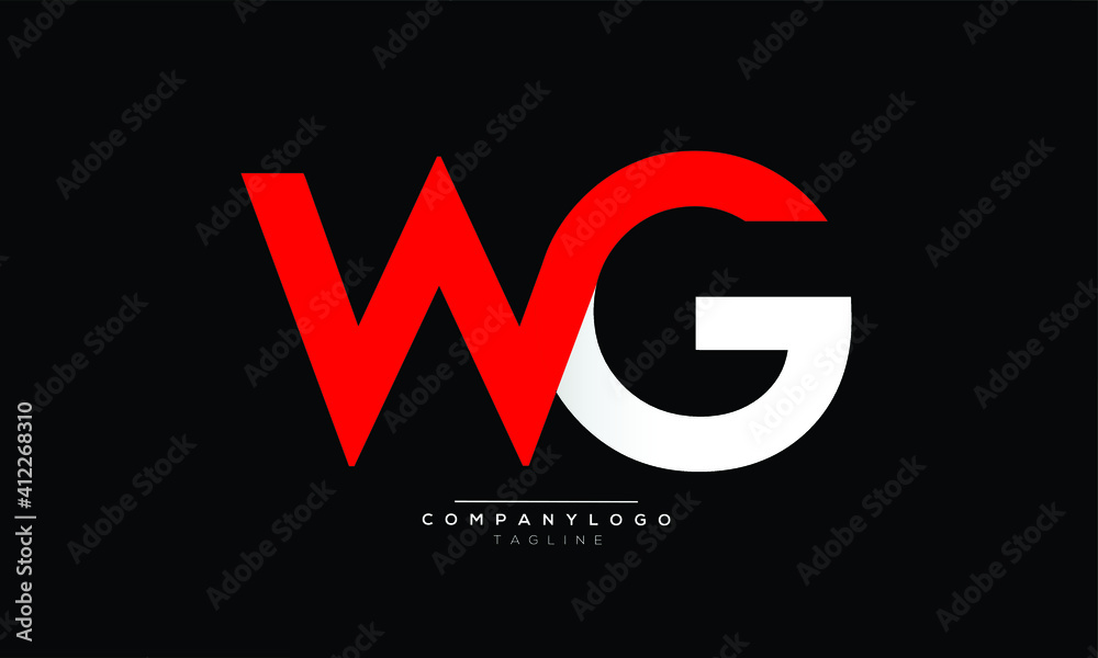 WG icon monogram letter text alphabet logo design Stock Vector | Adobe ...
