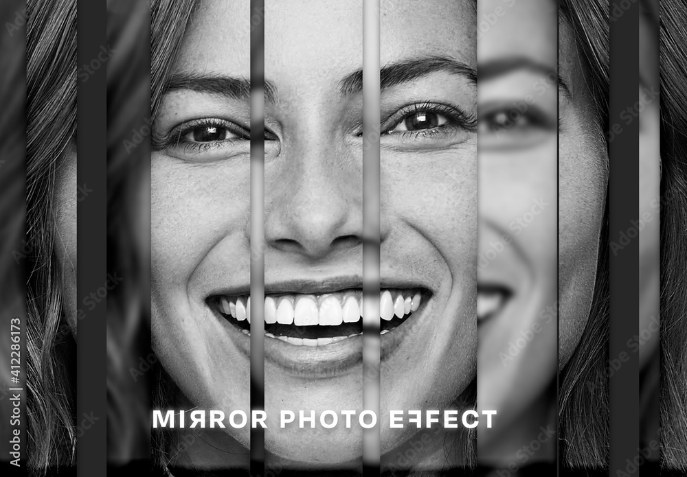 Mirror Photo Effect Mockup Stock Template | Adobe Stock