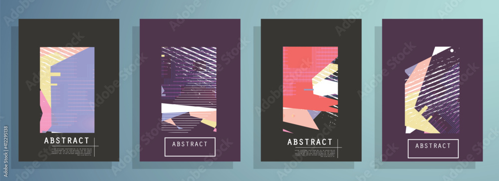 Modern abstract covers set. Abstract shapes composition. Futuristic ...