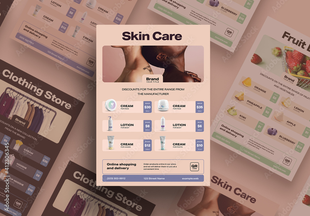 Universal Flyer Layout for Advertising Various Products Stock Template ...