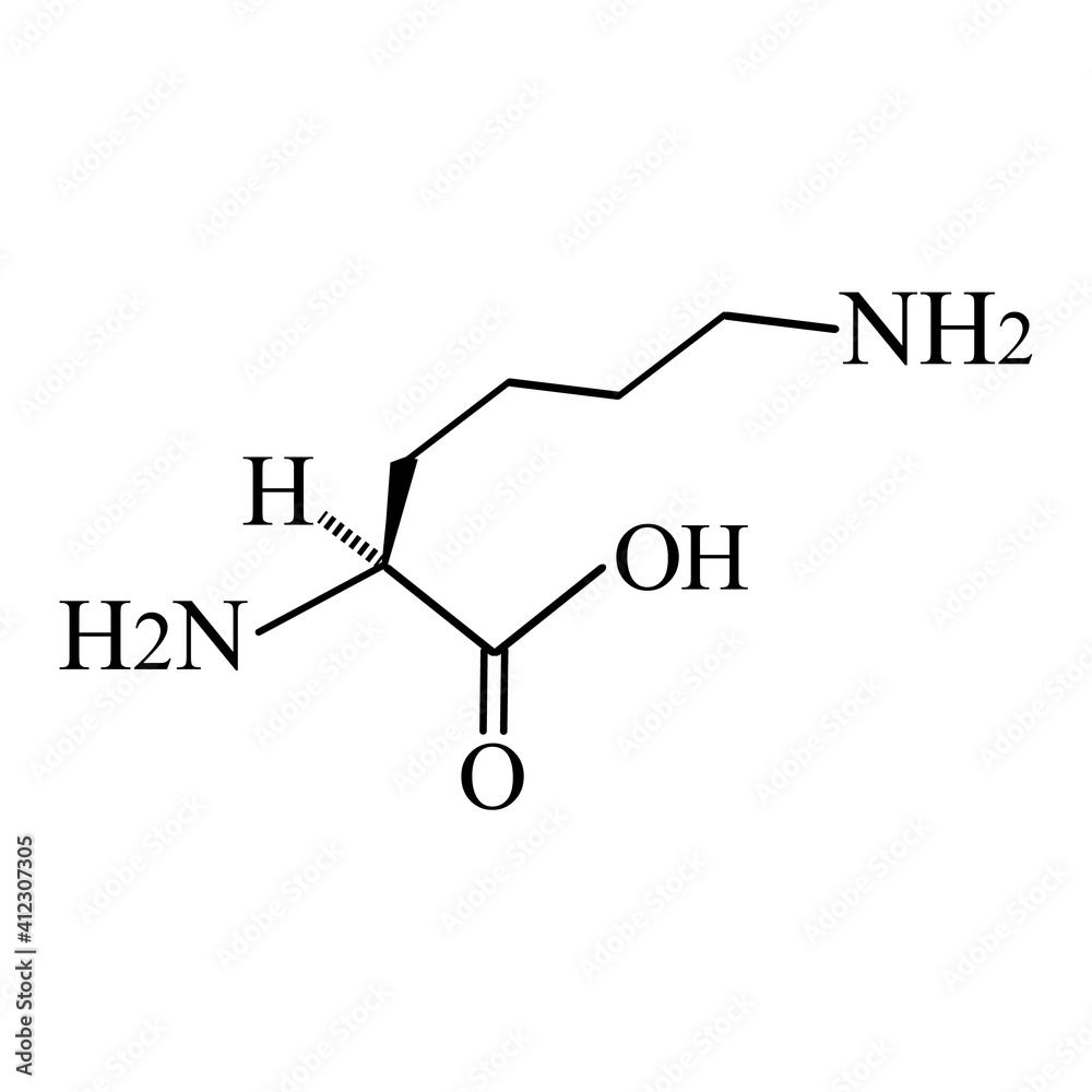 Amino acid Lysine. Chemical molecular formula Lysine is an amino acid ...