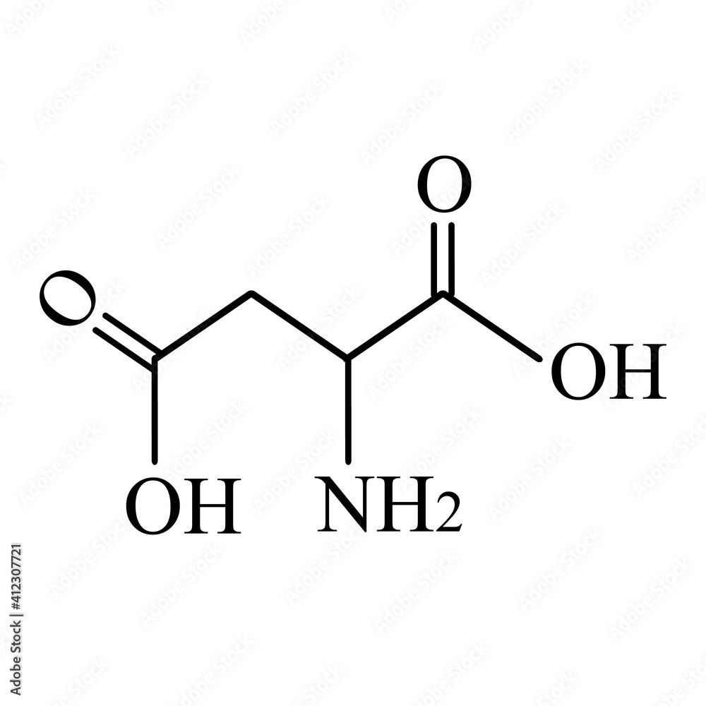 Aspartic acid is an amino acid. Chemical molecular formula Aspartic ...