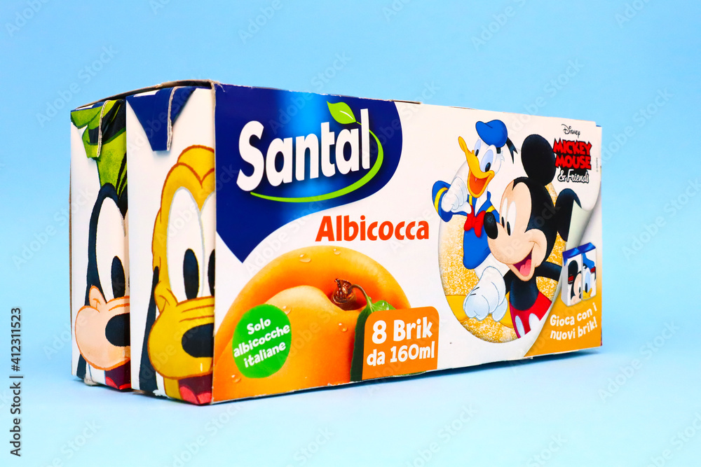Italy – February 9, 2021: SANTAL Apricot Fruit Juice - Limited Edition ...