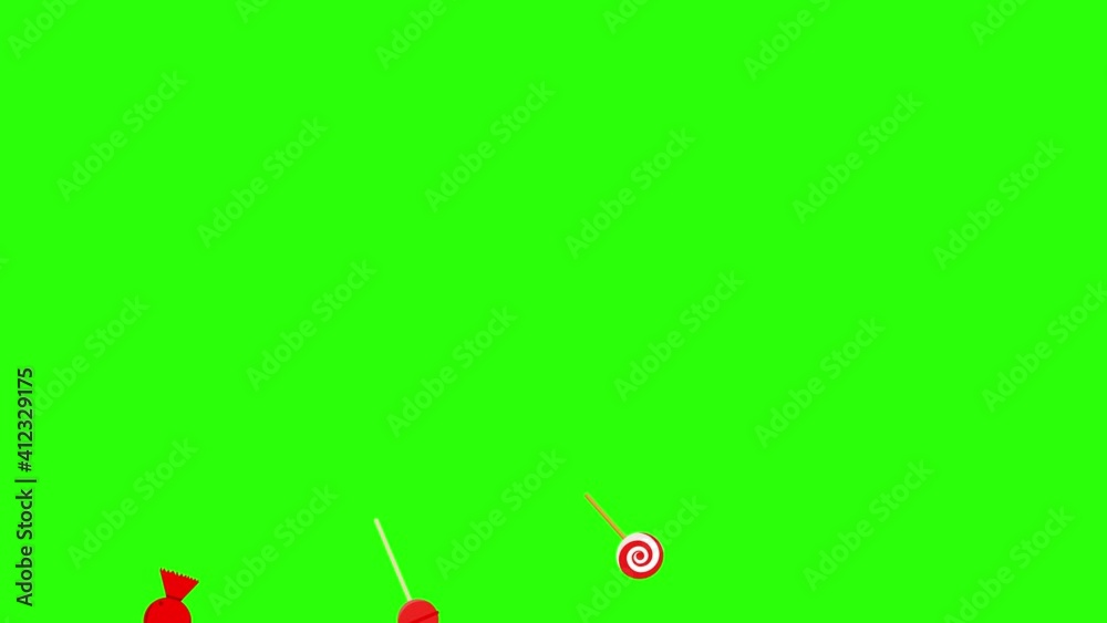 Candies group animation , green screen chroma key, graphic source ...