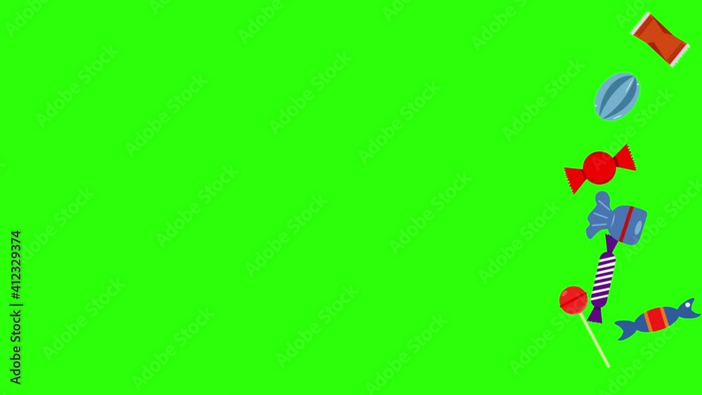 Candies group animation , green screen chroma key, graphic source ...