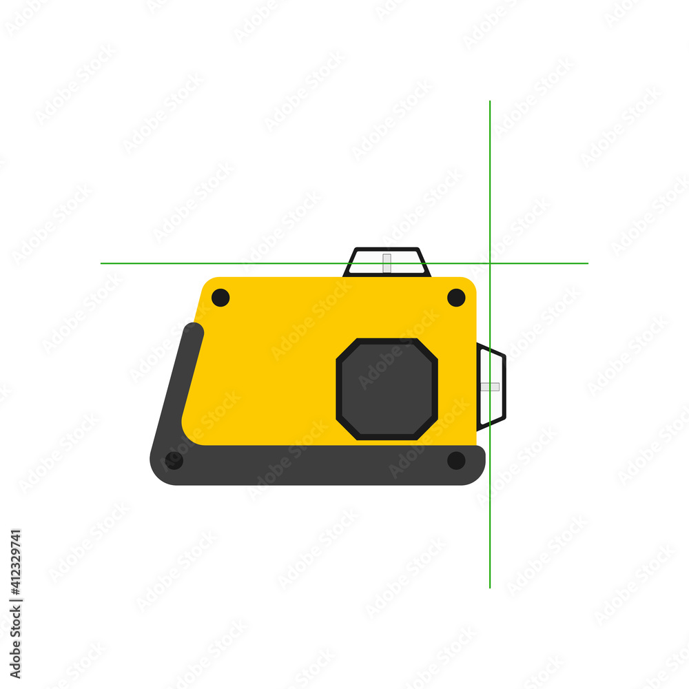 Modern laser device to set the exact level horizontally and vertically ...