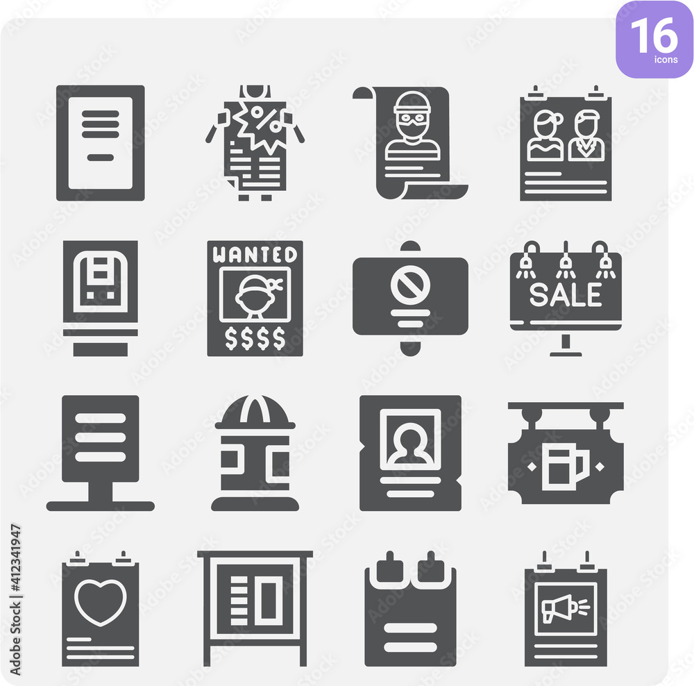 Simple set of flash card related filled icons. Stock Vector | Adobe Stock