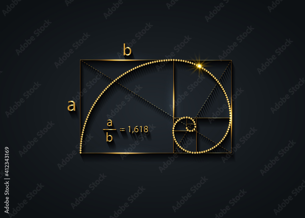 Golden ratio. Fibonacci Sequence number, golden section, divine ...