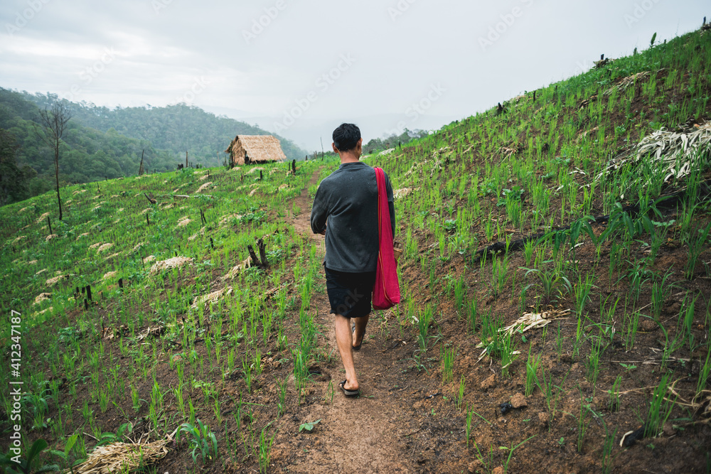 Karen people in his rotational farming Stock Photo | Adobe Stock