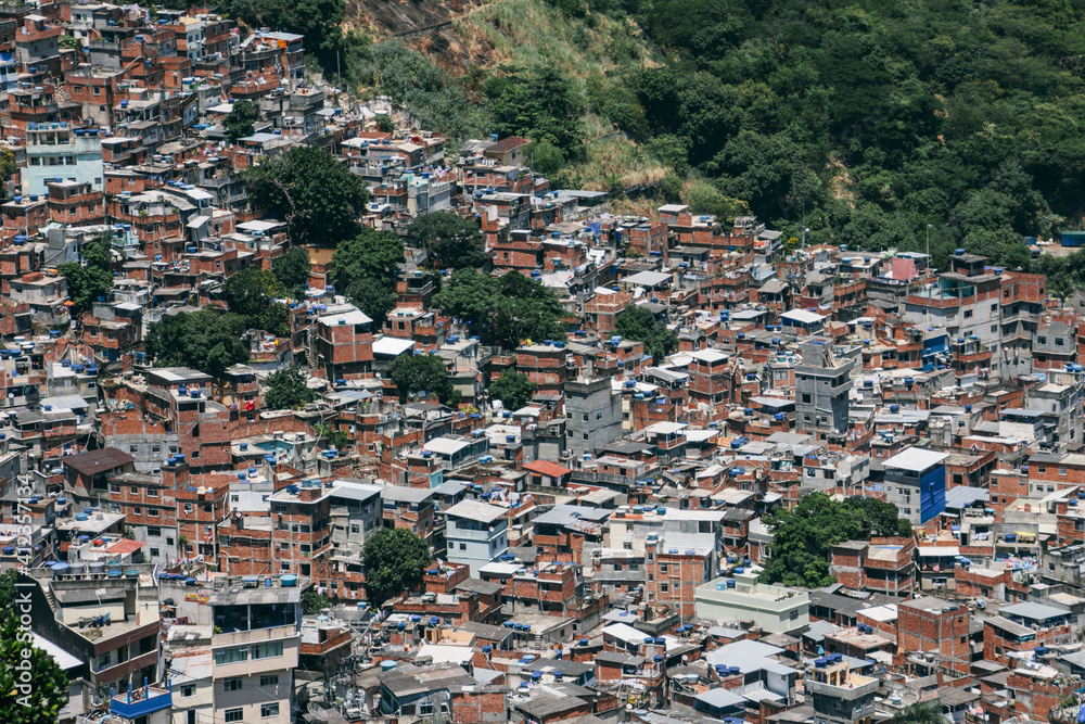 Favelas cityscape pattern. Slums Stock Photo | Adobe Stock