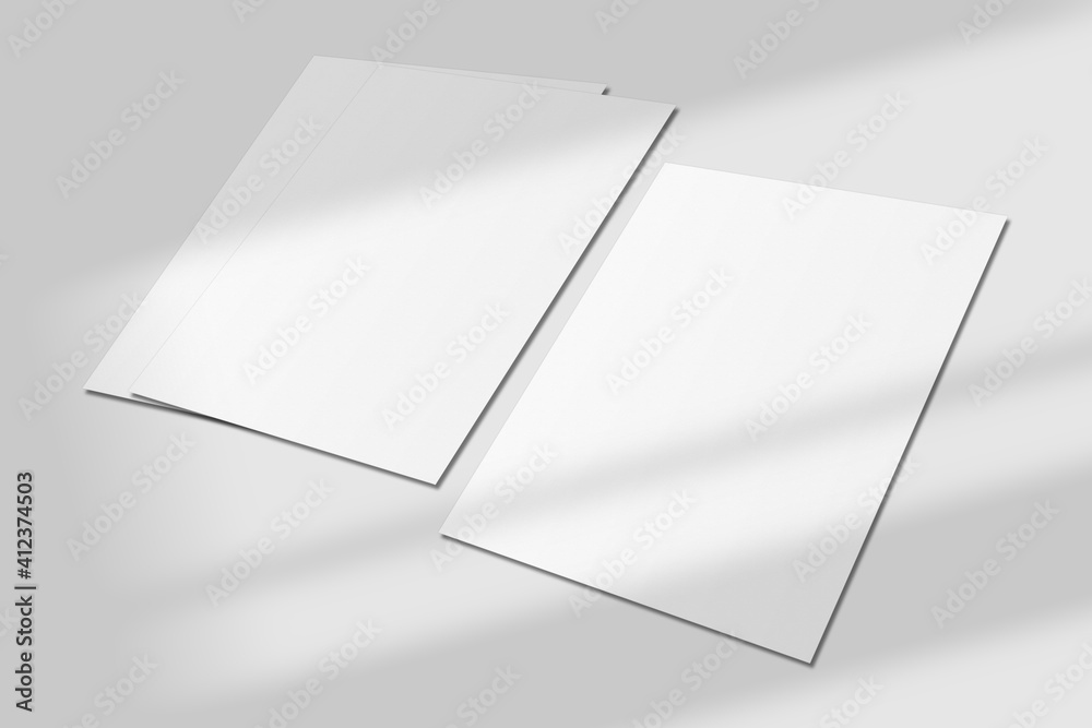 Realistic blank A4 flyer brochure for mockup. Paper or poster ...