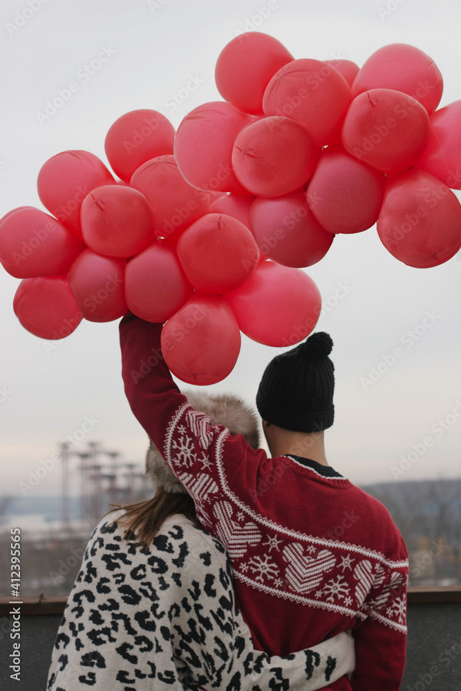 Emotional hug of young couple Stock Photo | Adobe Stock